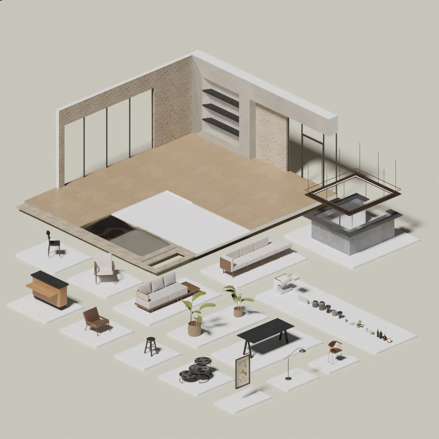 3D Model Hotel Lobby – Toffu Co