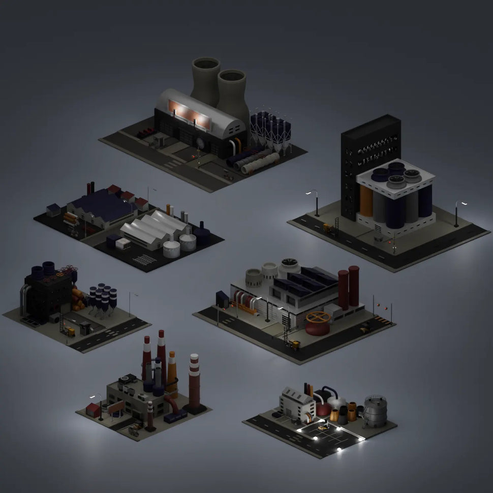 3D Model Factory Buildings – Toffu Co