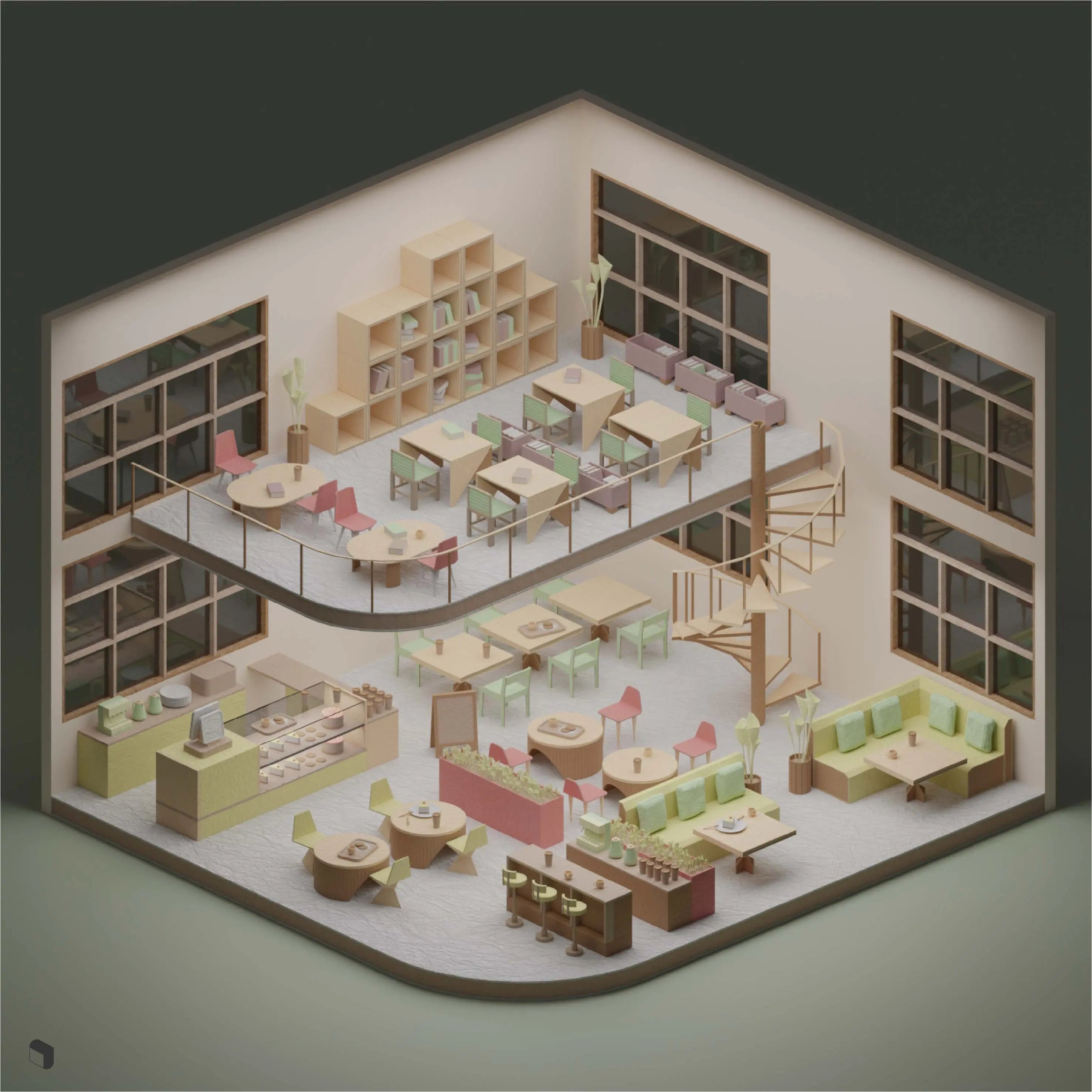 3D Model Paper Social Coffee – Toffu Co