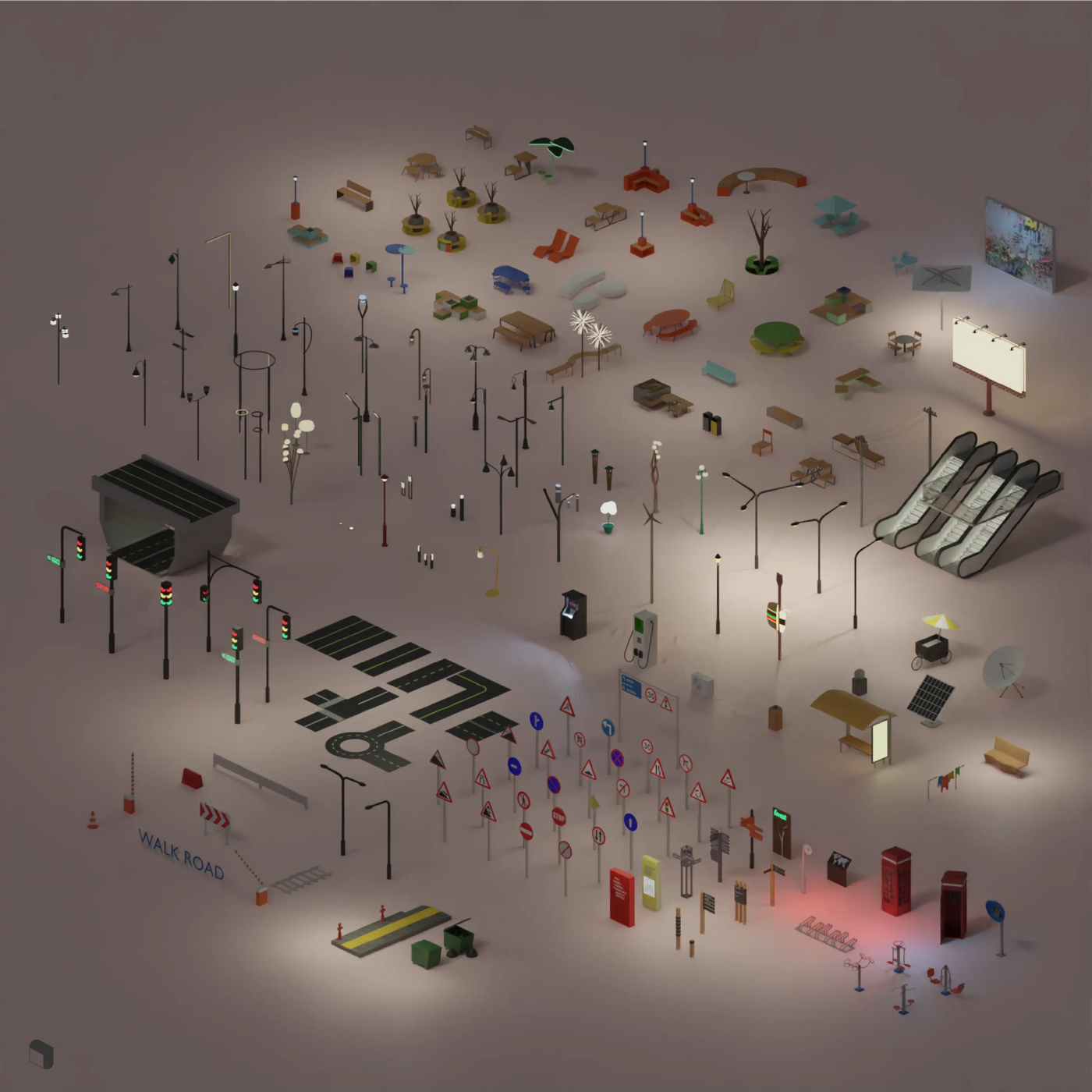 3D Model Urban Fillers Bundle - Toffu Co 3D Model Urban Fillers Bundle - Toffu Co