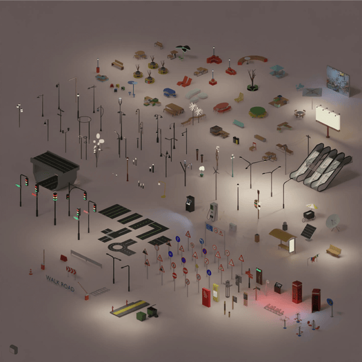 3D Model Urban Fillers Bundle – Toffu Co