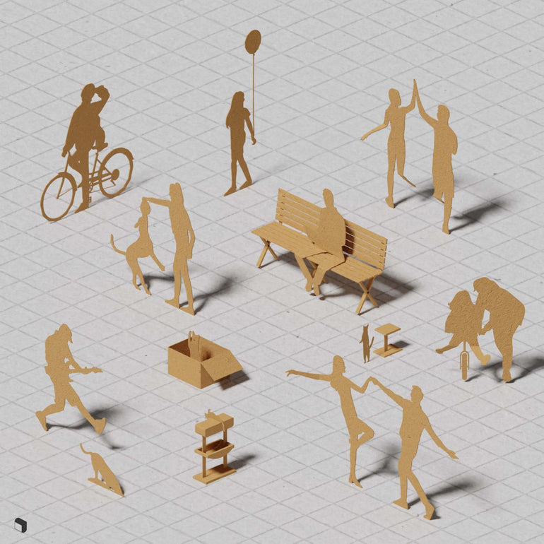 3D Model Cardboard People – Toffu Co