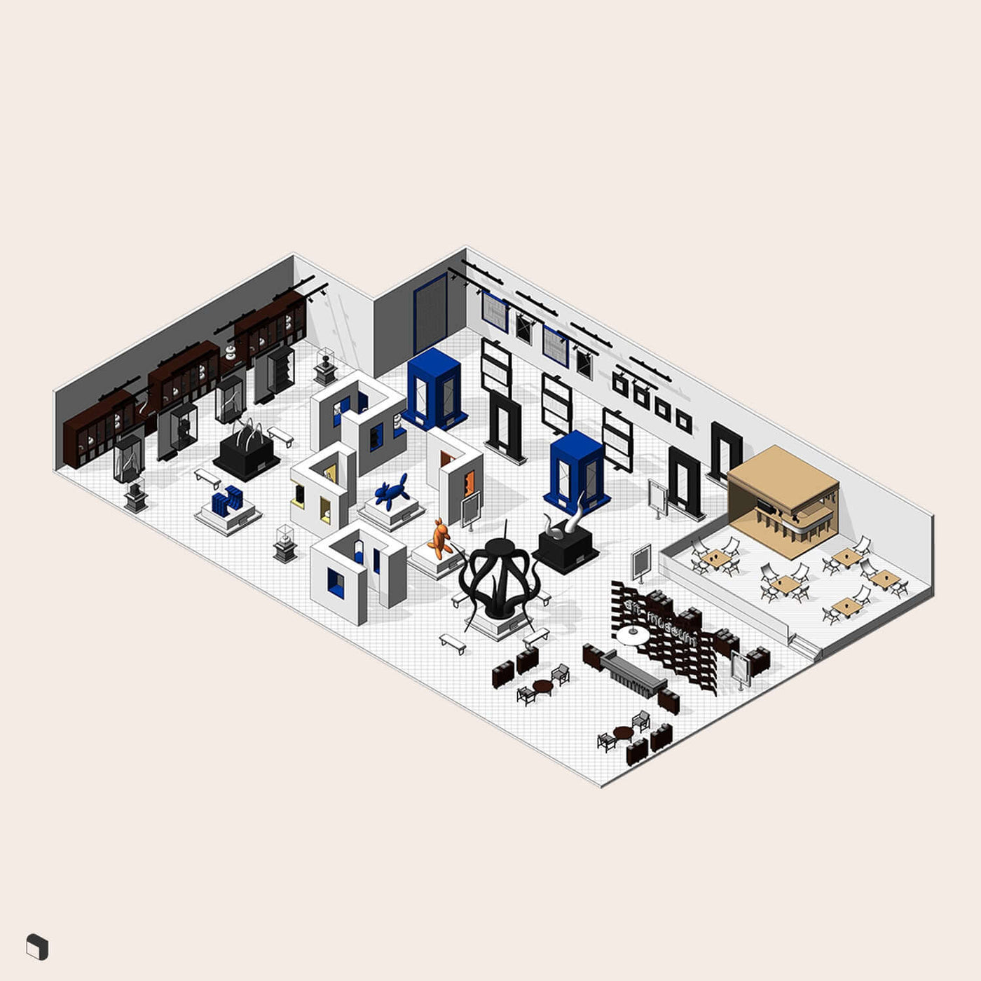 3D Model Revit Art Museum – Toffu Co