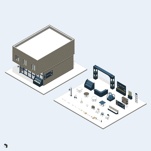 Fish Restaurant Revit 3D Model | BIM Asset | Toffu Co