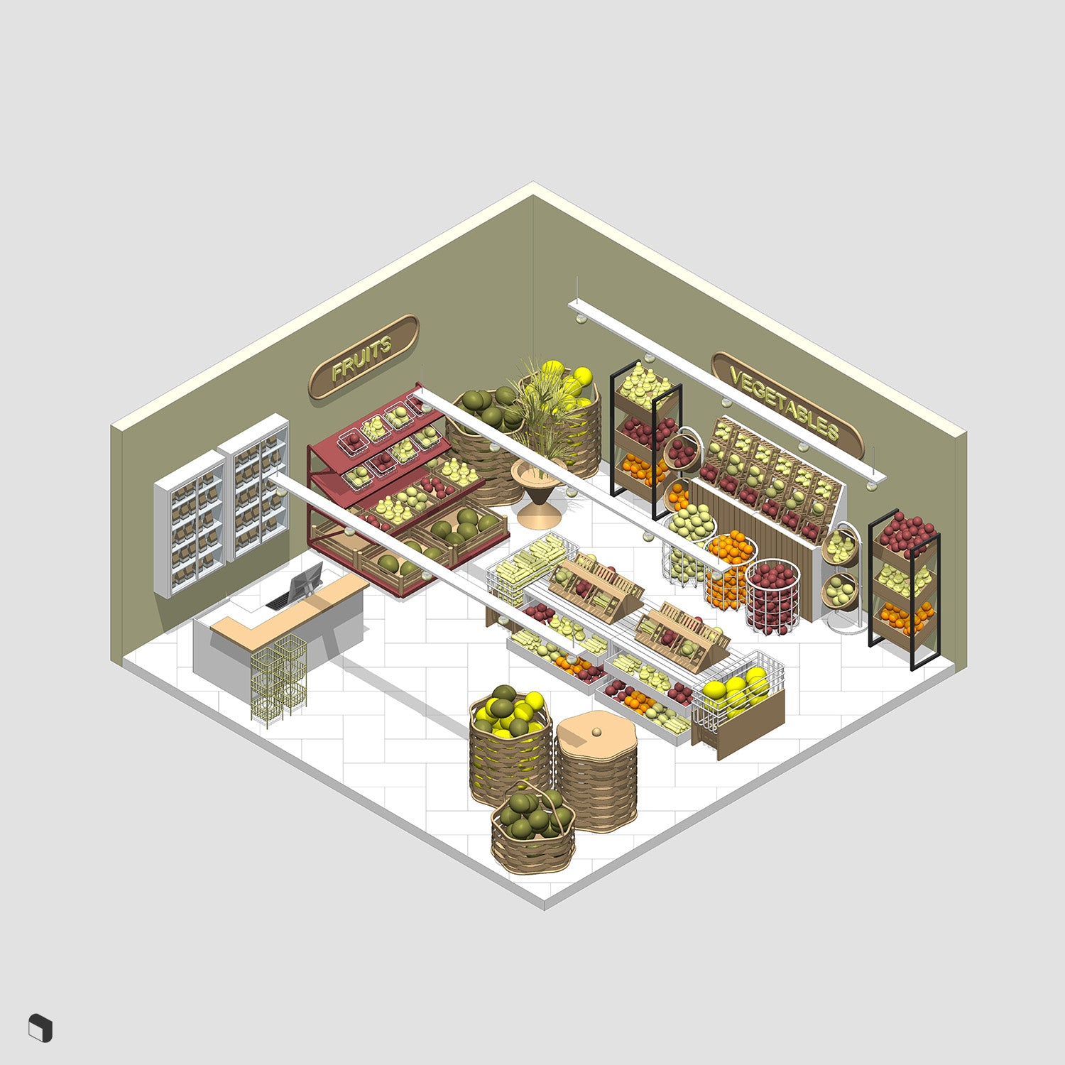 Supermarket 3d Revit Models Supermarket Complete Pack With LOD | 3D