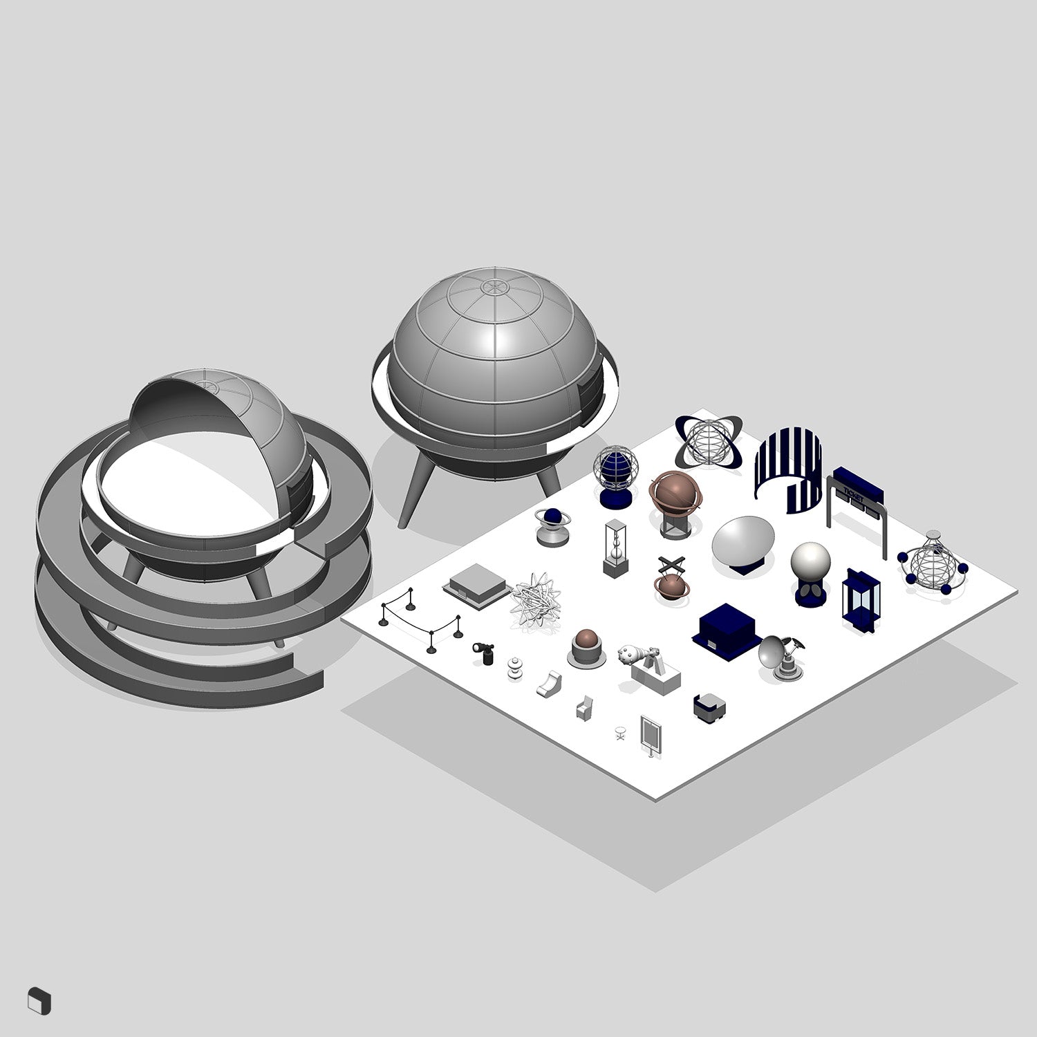 Planetarium & Exhibition Revit 3D Model | BIM Asset | Toffu Co