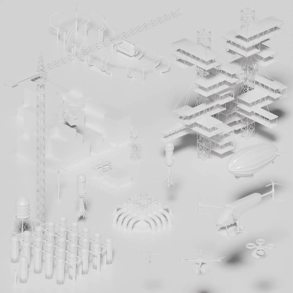 3D Model Futuristic City Fillers – Toffu Co
