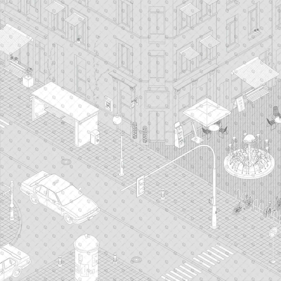 Axonometric Cad Street Elements Set 1 | Toffu Co