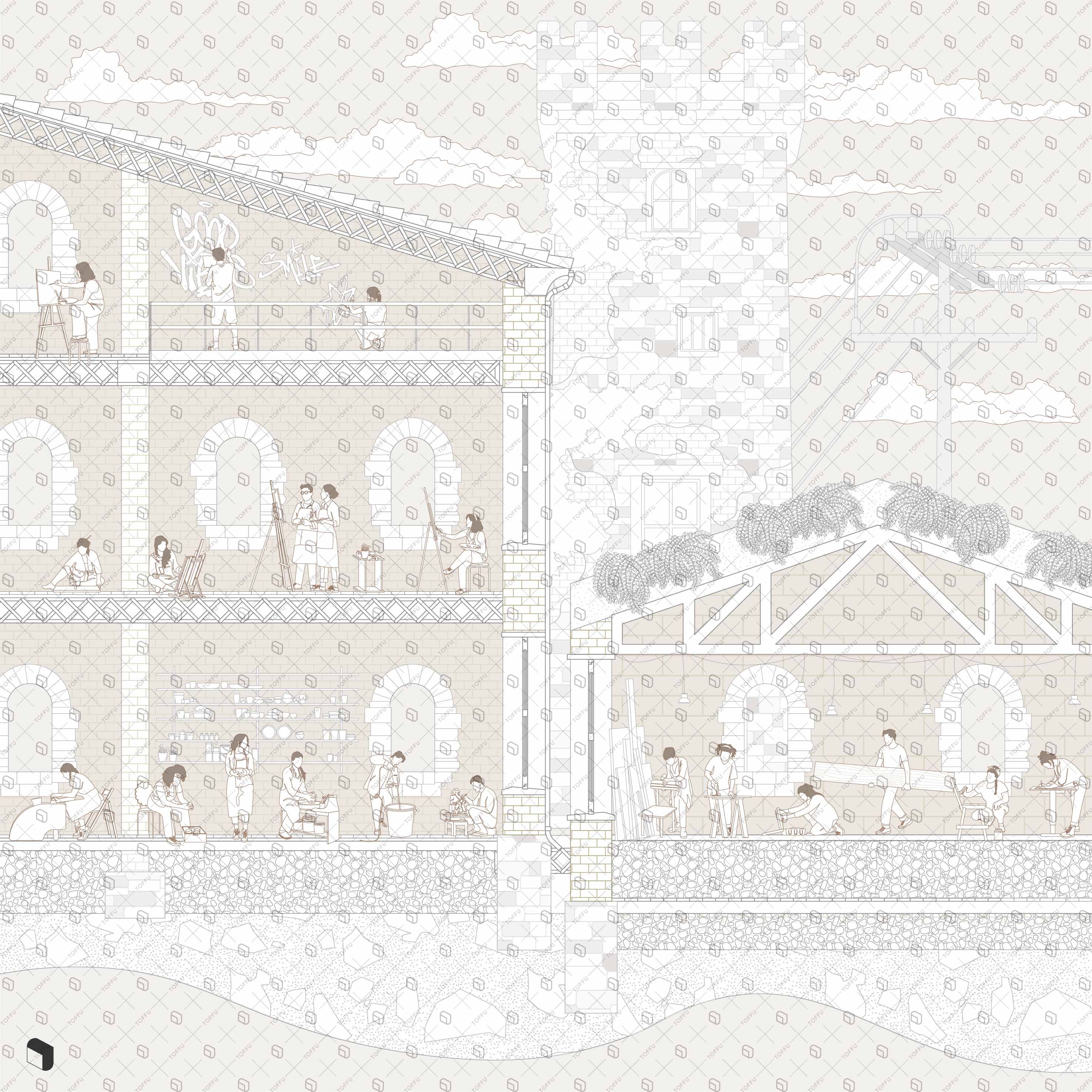 Flat Vector Section Toffu Co