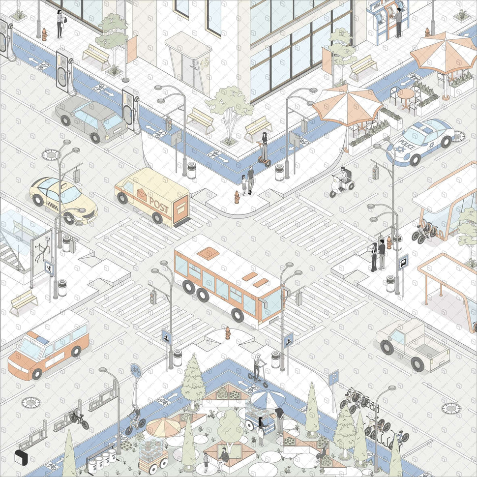 Axonometric Street Zone | Toffu Co