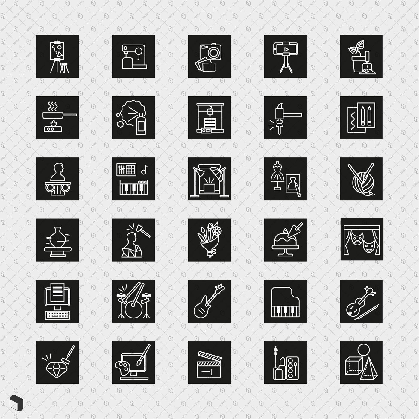 Axonometric Cad Workshop Icon Set – Toffu Co