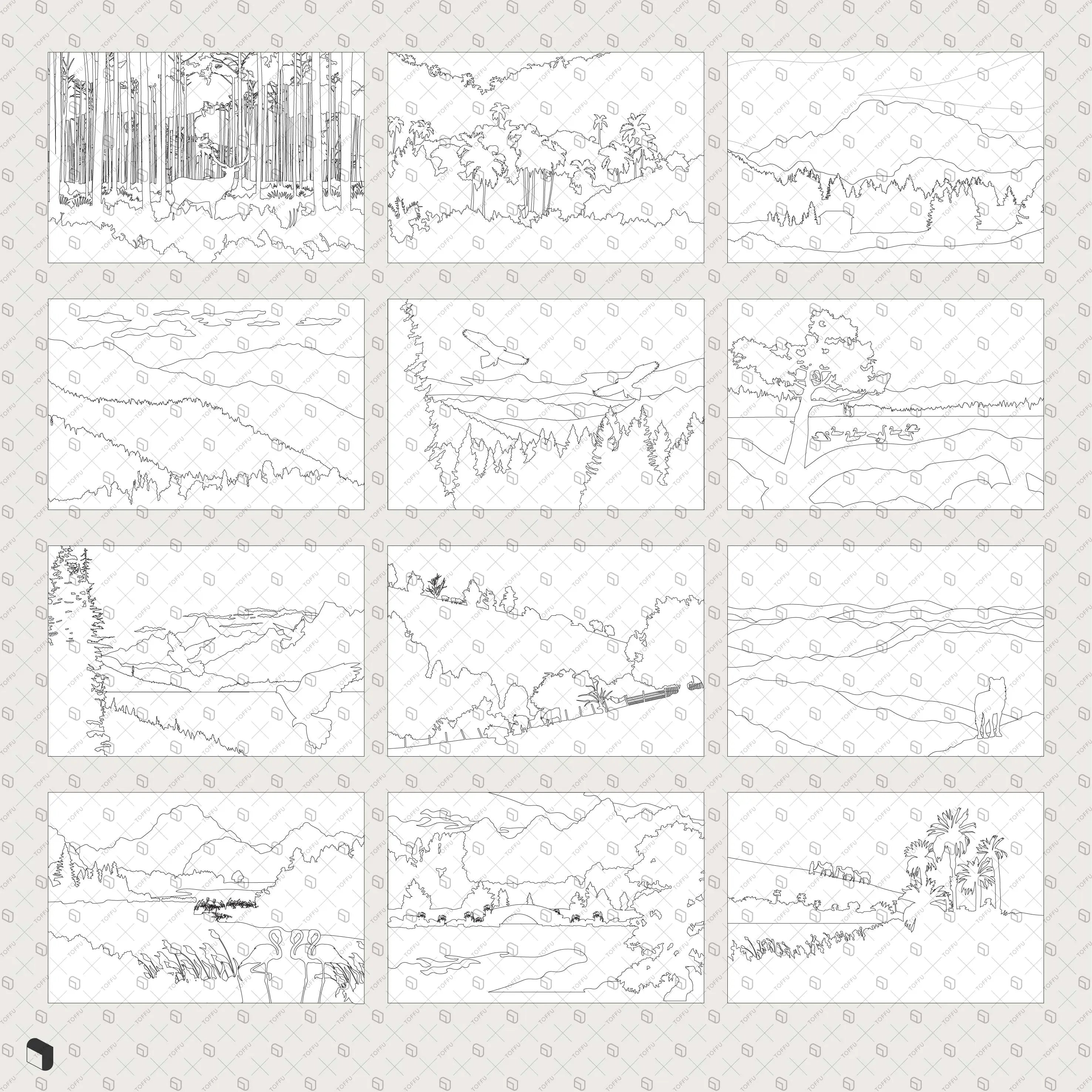Flat Vector Nature Backgrounds Toffu Co