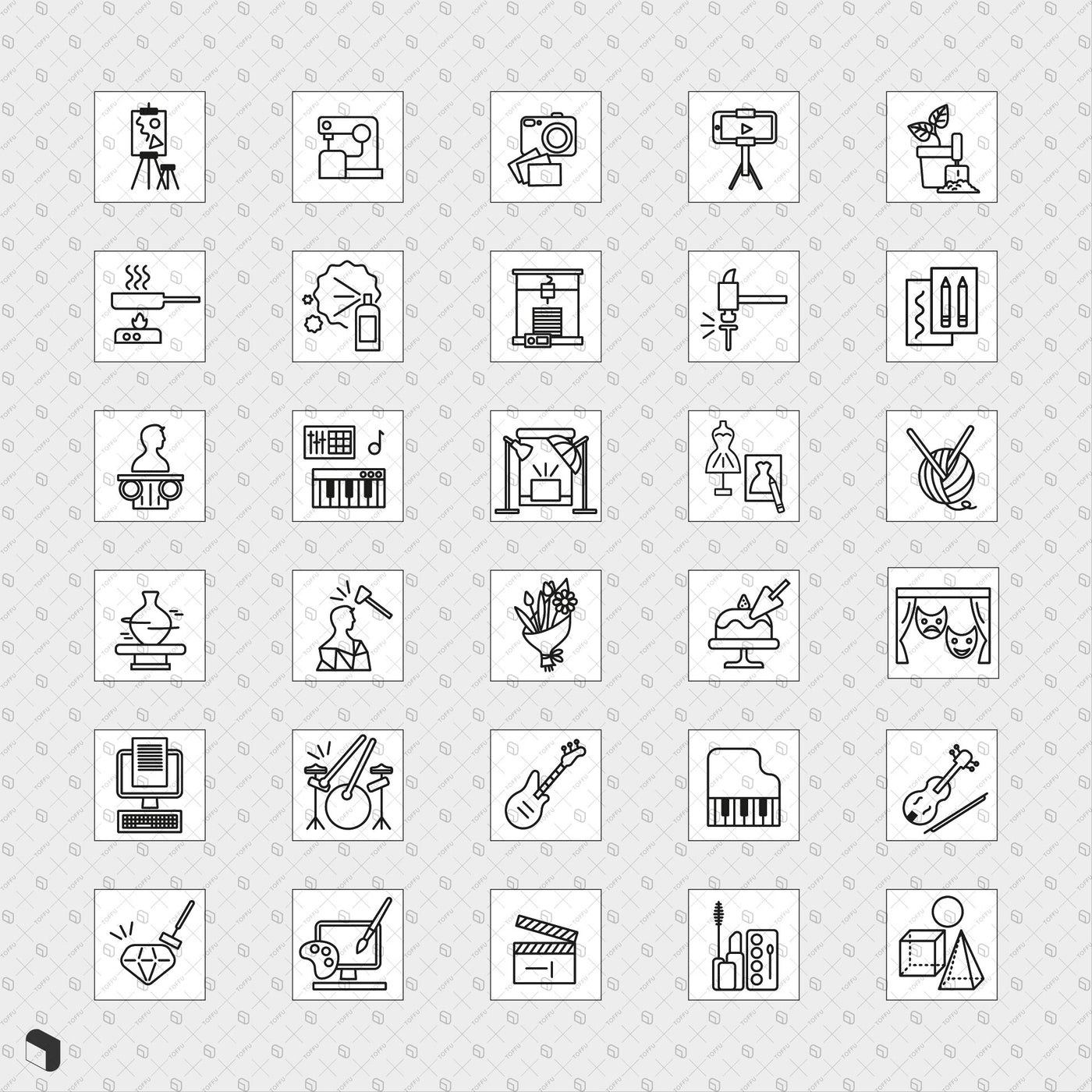 Axonometric Cad Workshop Icon Set – Toffu Co