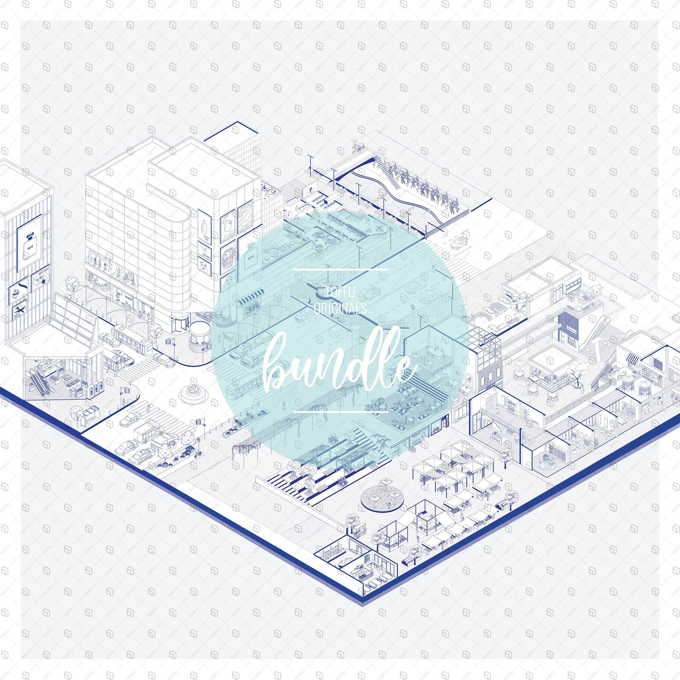 Axonometric Cad Public Space Bundle – Toffu Co