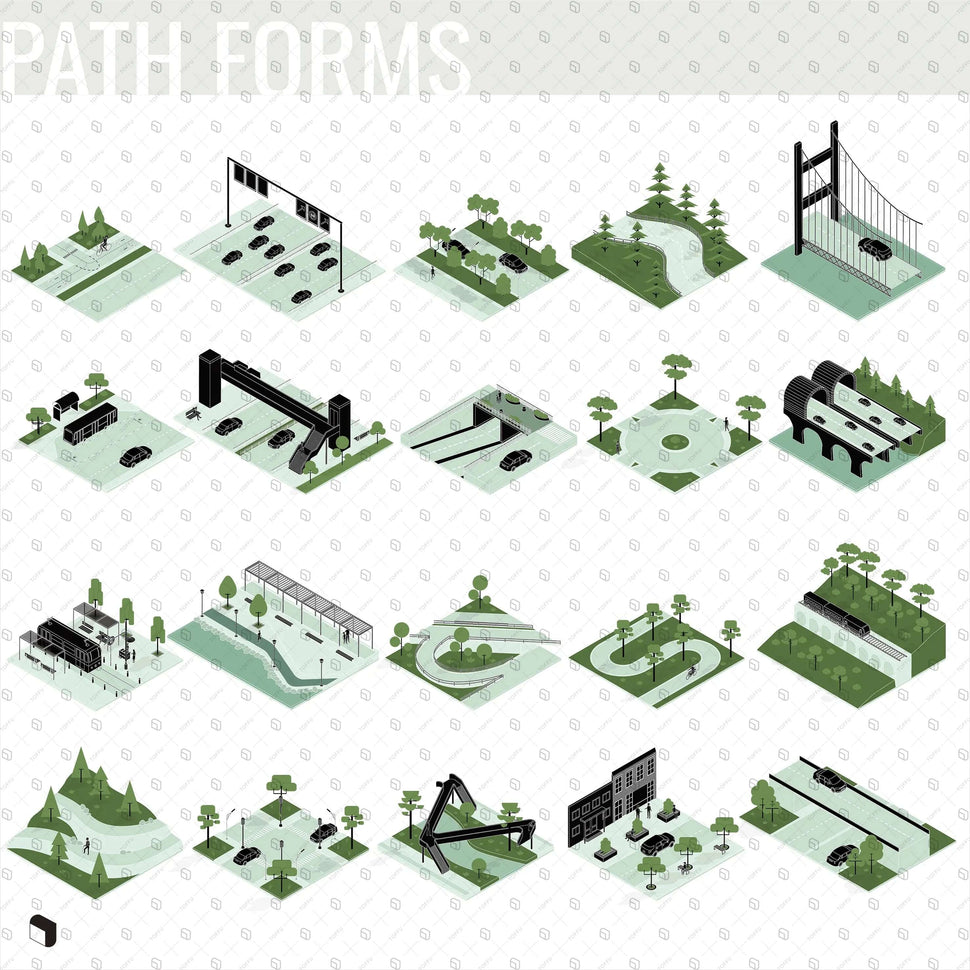 Axonometric Diagram Path Forms – Toffu Co