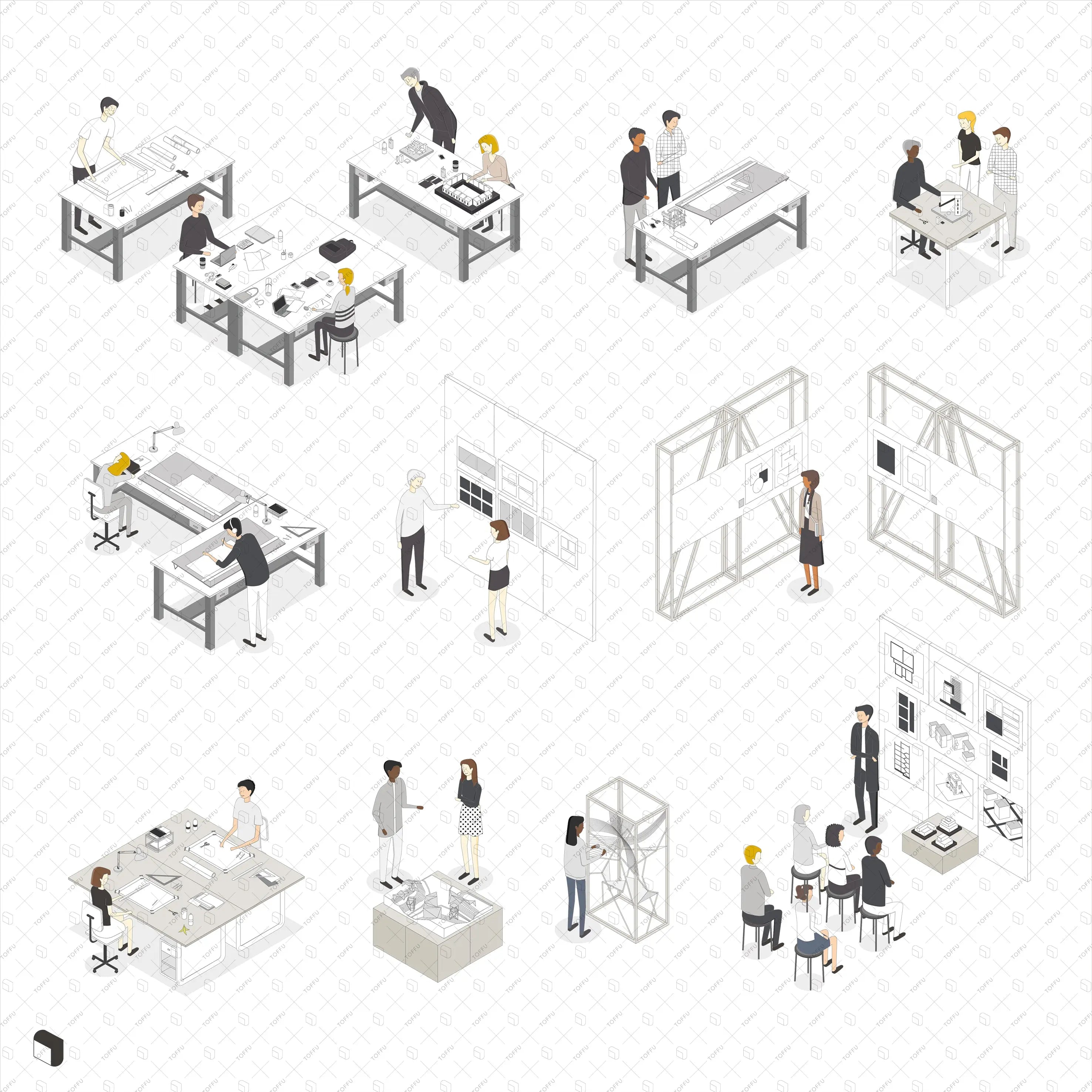 Axonometric School Bundle | Toffu Co