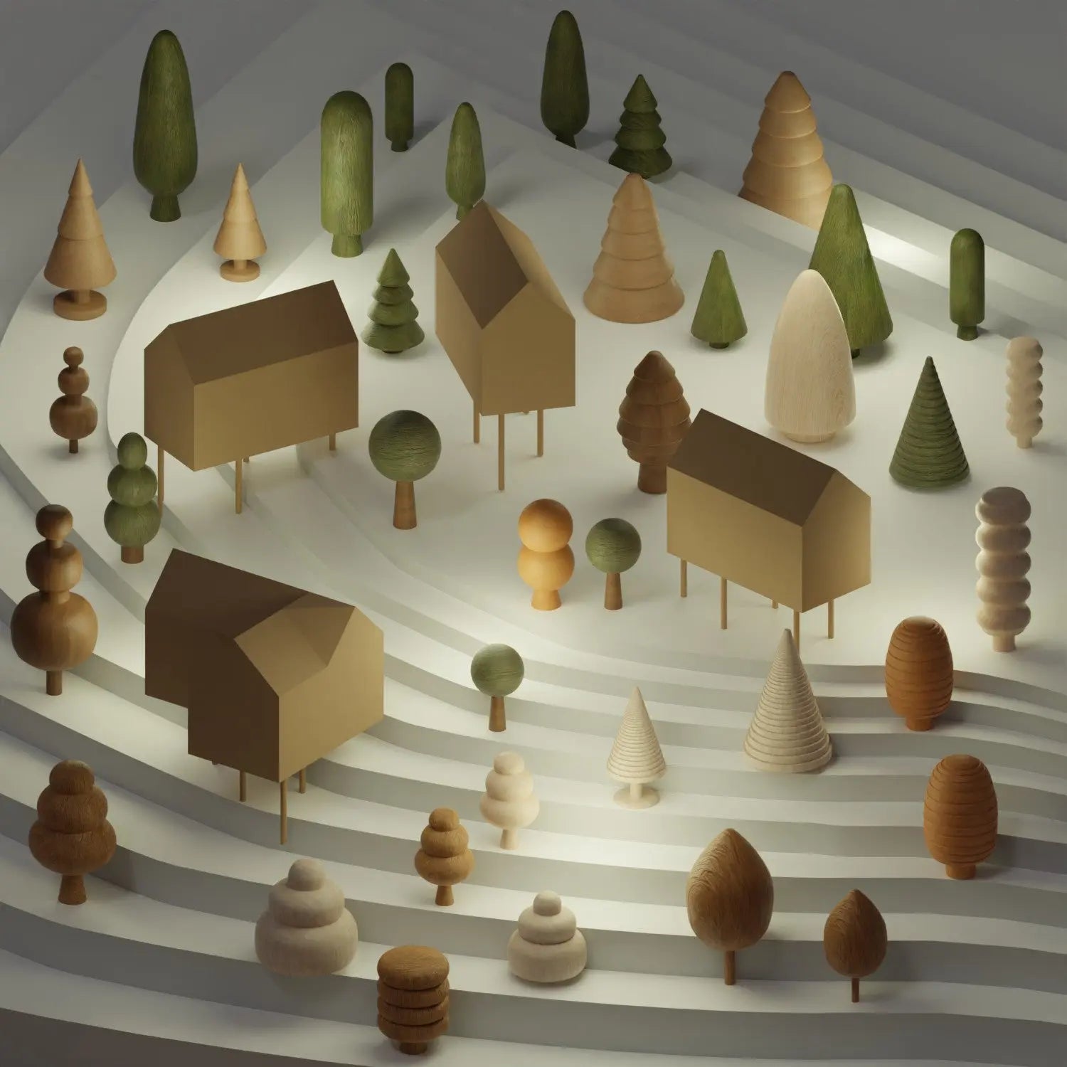 3d Model Physical Model Wooden Trees Toffu Co