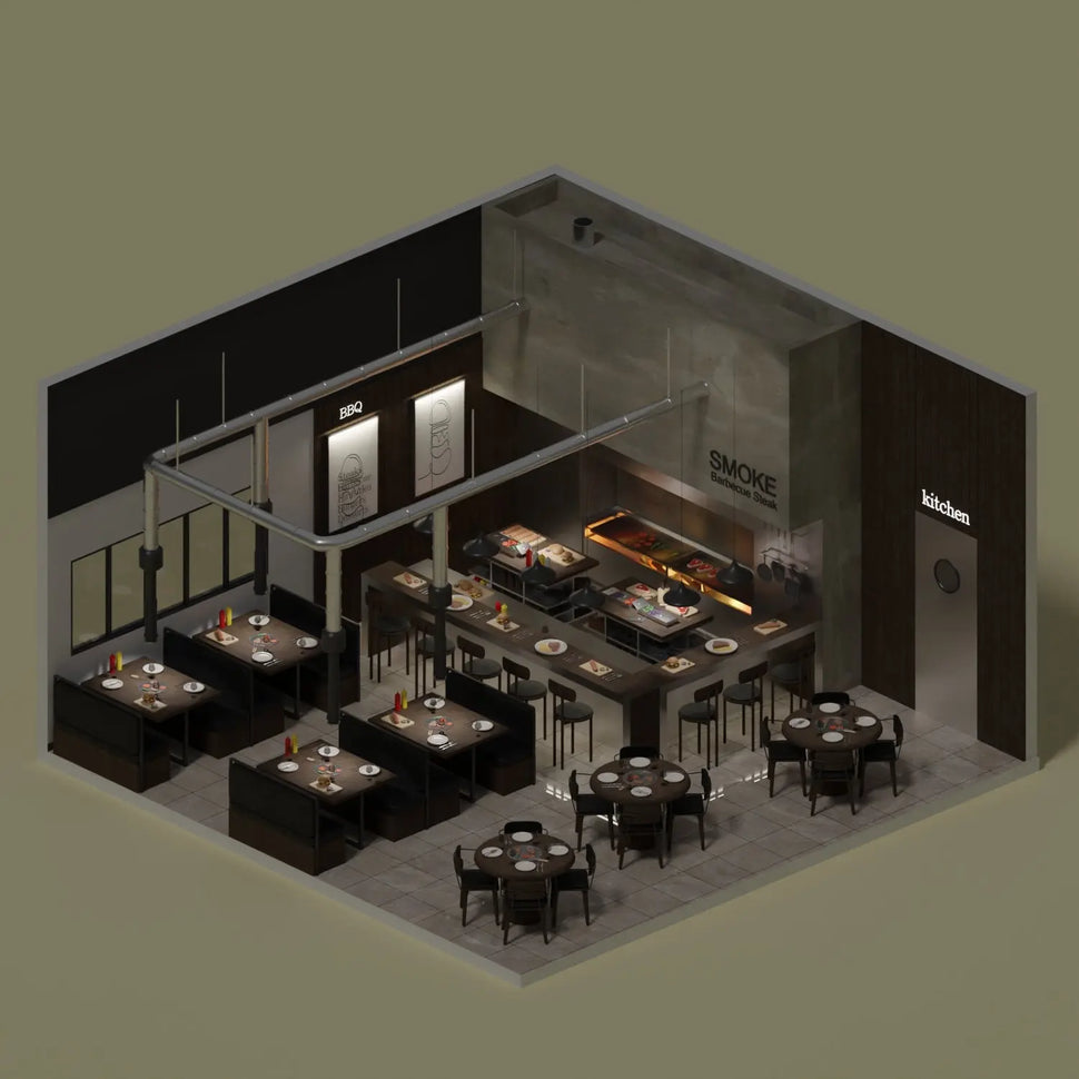 3D Model Barbecue Restaurant – Toffu Co