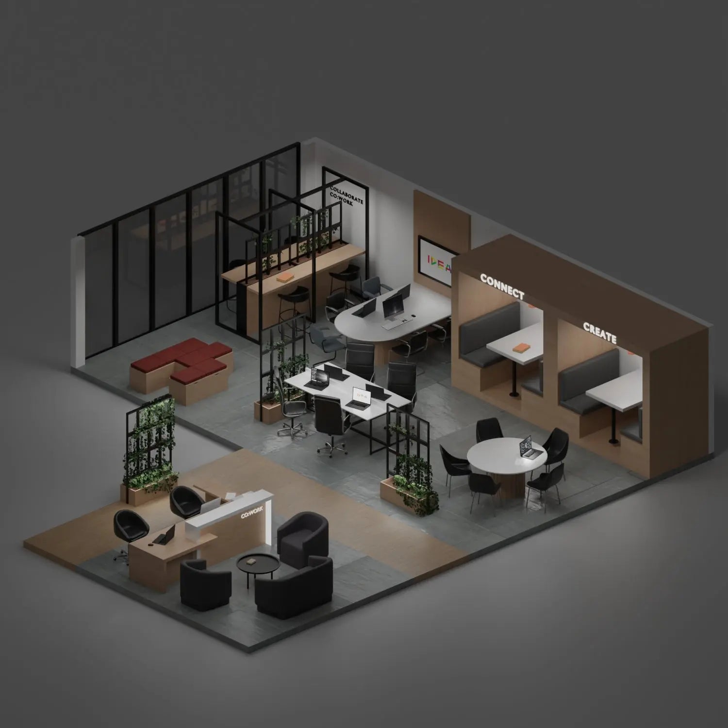 3D Model Co-working – Toffu Co
