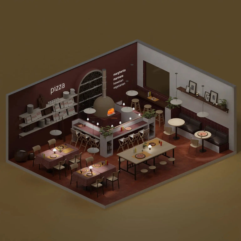 3D Model Pizza Restaurant – Toffu Co