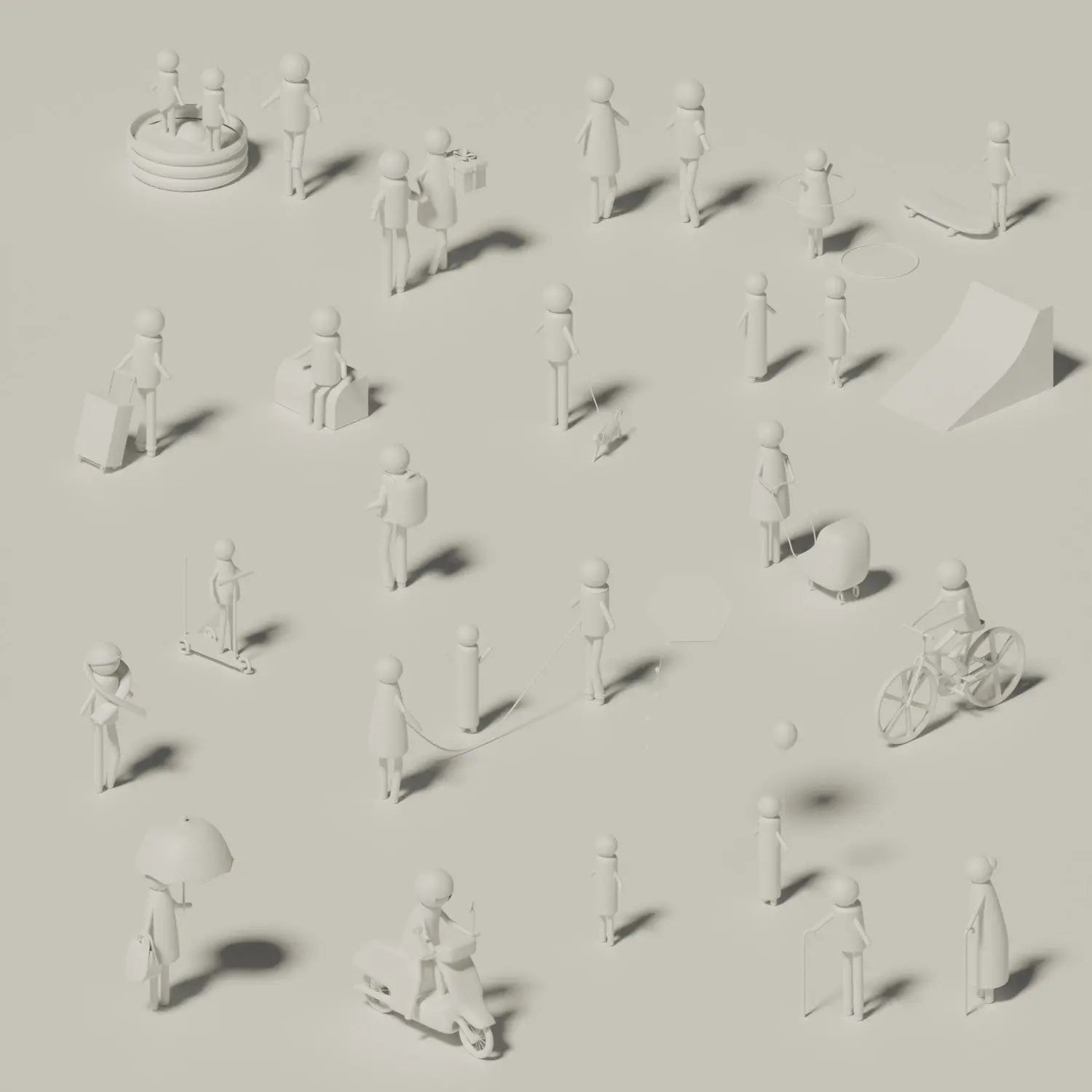 3D Model Physical Model Tiny Wooden People - Toffu Co 3D Model Physical Model Tiny Wooden People - Toffu Co