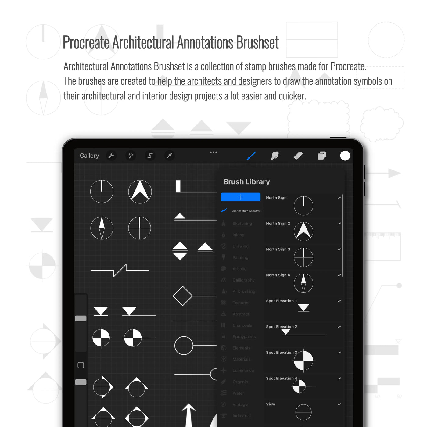 Procreate Architectural Annotations Brushset – Toffu Co