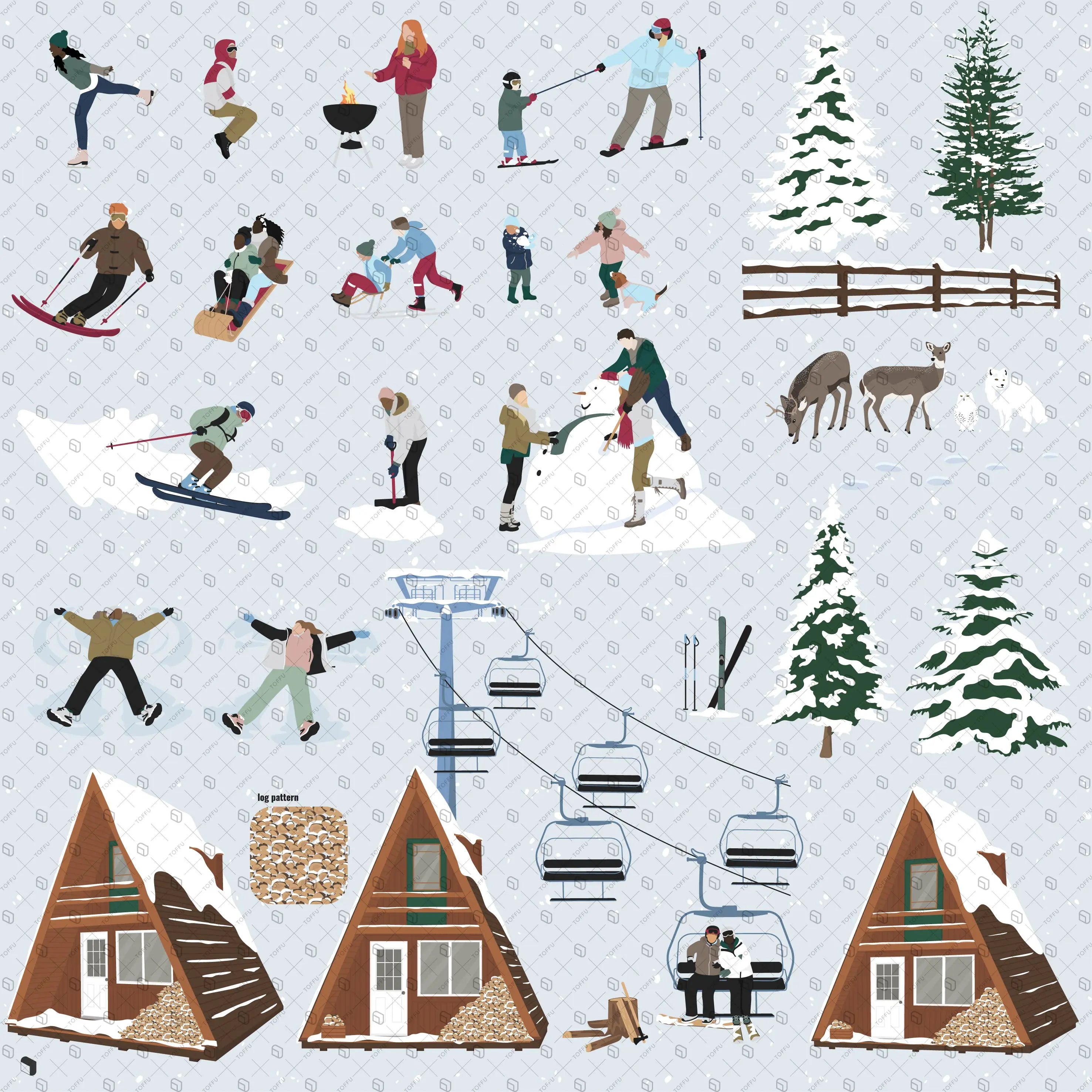 Flat Vector Winter Lodge Zone – Toffu Co
