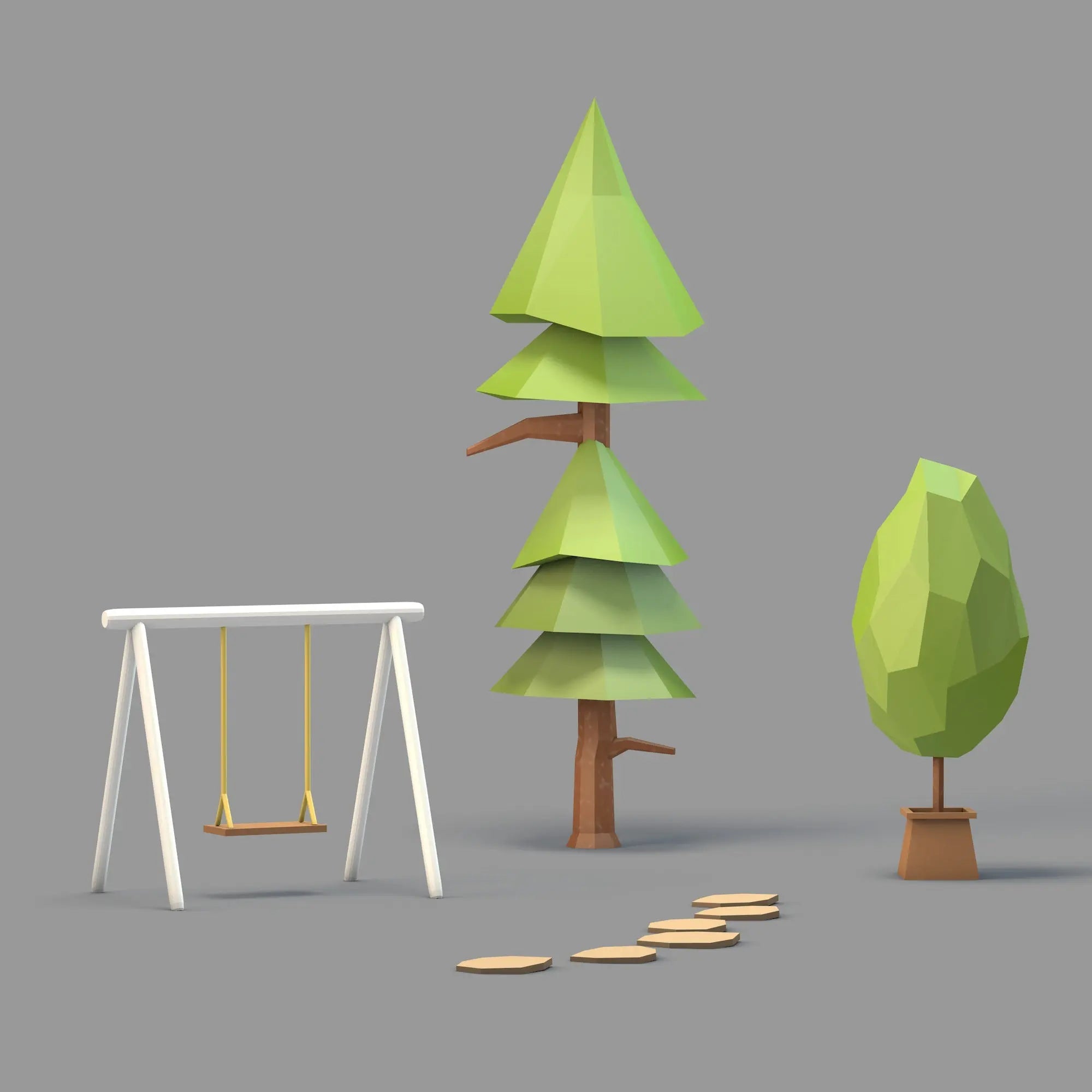 3D Model Low-Poly Home Garden – Toffu Co