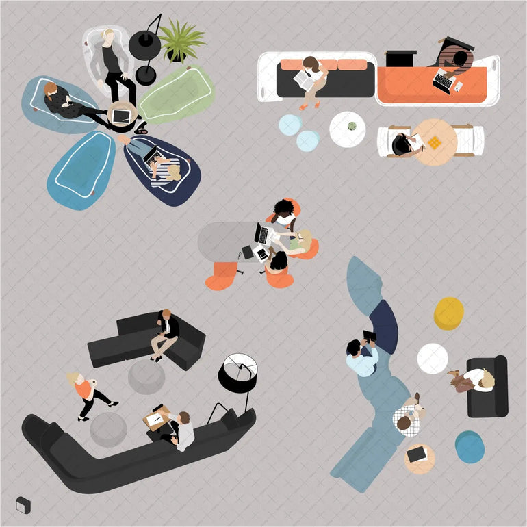 Flat Vector Office Top View 2 – Toffu Co